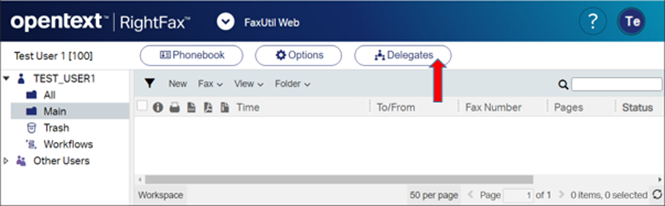 RightFax (Web browser App) - Delegate & User Permissions – Help Center