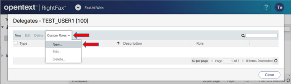 RightFax (Web browser App) - Delegate & User Permissions – Help Center
