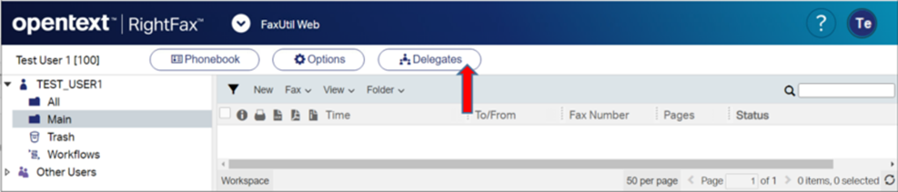 RightFax (Web browser App) - Delegate & User Permissions – Help Center