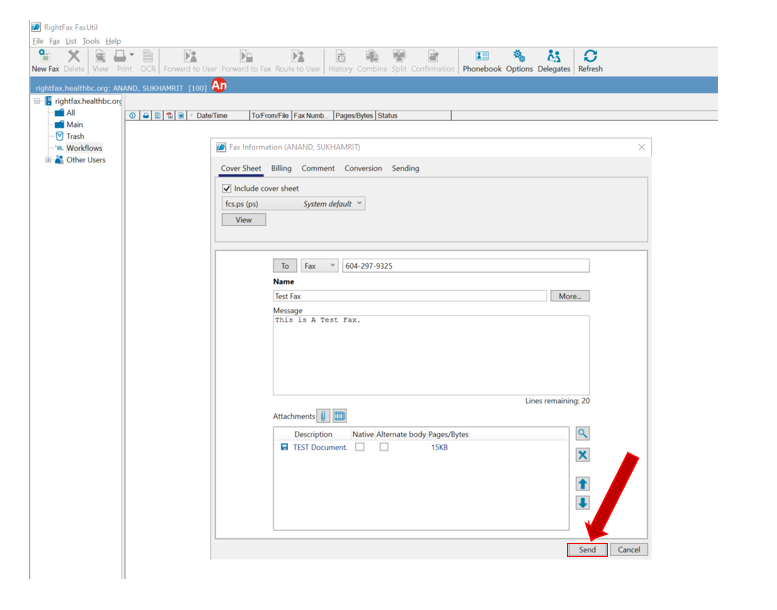 RightFax (Desktop App) - Sending Outbound Fax – Help Center