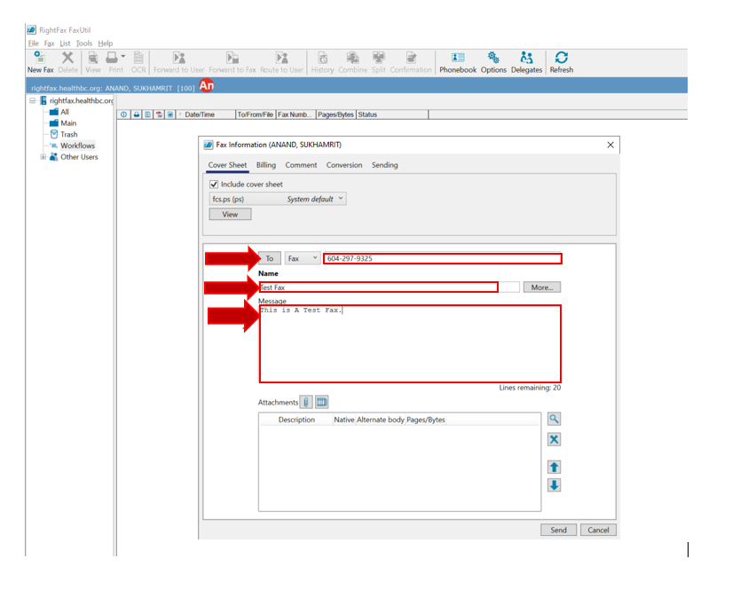 RightFax (Desktop App) - Sending Outbound Fax – Help Center